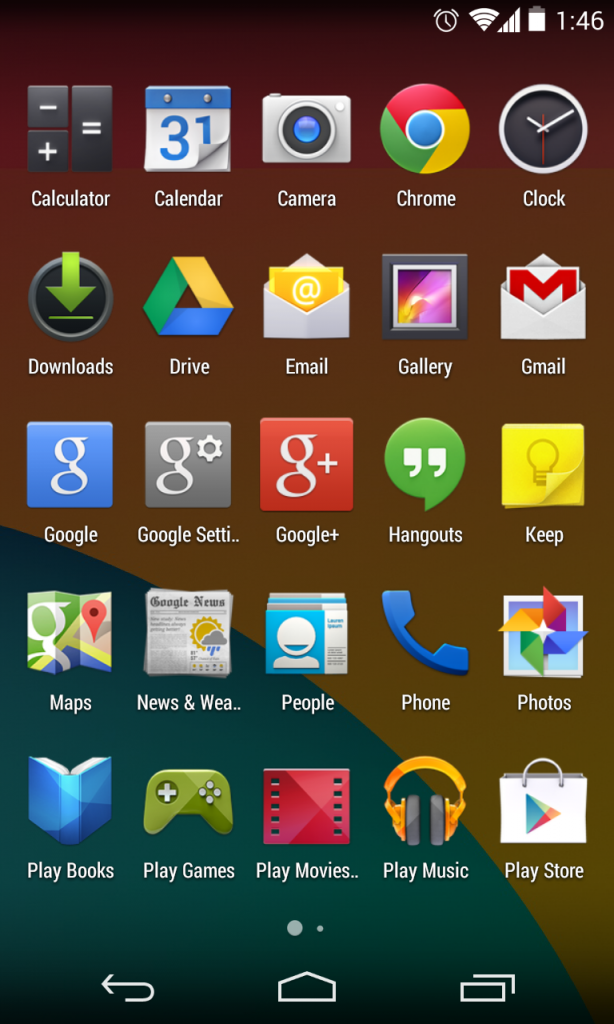 Android Kitkat Home Screen