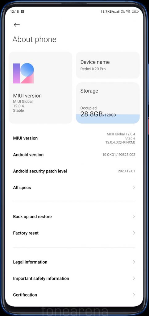 Redmi K20 Pro MIUI Software Update Tracker [Update: MIUI 12.0.4.0 with December Android Security ...