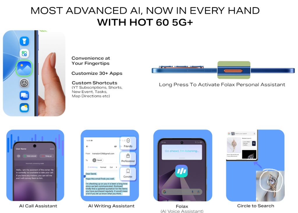 Infinix Hot 60 5G+ with 6.7″ 120Hz display, Dimensity 7020, 5200mAh battery launched in India
