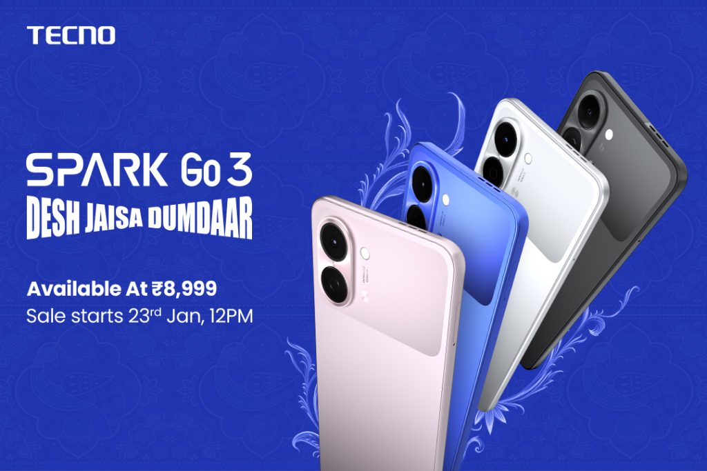 TECNO Spark Go 3 launched in India for Rs. 8999