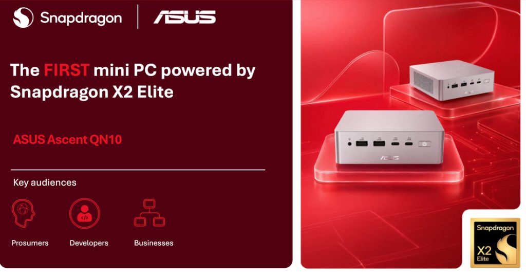 ASUS Ascent QN10 powered by Snapdragon X2 Elite announced
